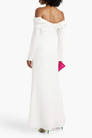 A.L.C. Off-the-shoulder Pleated Cady Maxi Dress