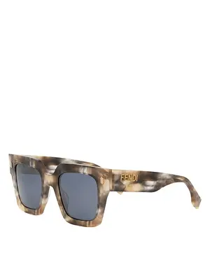 Fendi Roma Square Sunglasses, 50mm - Havana/blue Solid