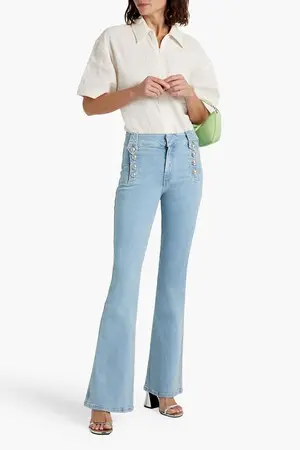 Derek Lam 10 Crosby Button-embellished Flared Jeans