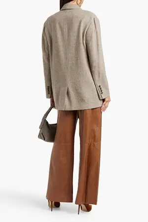 Brunello Cucinelli Bead-embellished Yak Blazer - Sand