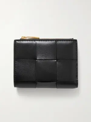 Bottega Veneta Cassette Intrecciato Leather Wallet - Black