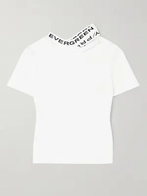Y/project Evergreen Strap-detailed Organic Cotton-blend Jersey T-shirt - White
