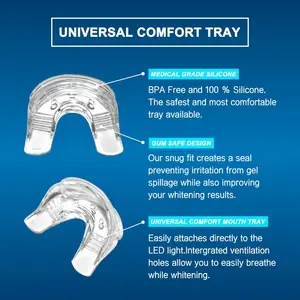 MYSMILE Teeth Whitening 5 Led Light With Teeth Whitening Trays - White