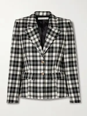 Alessandra Rich Checked Wool-twill Blazer