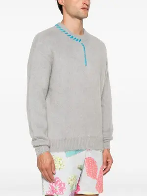BONSAI Decorative-stitching Jumper - Grey