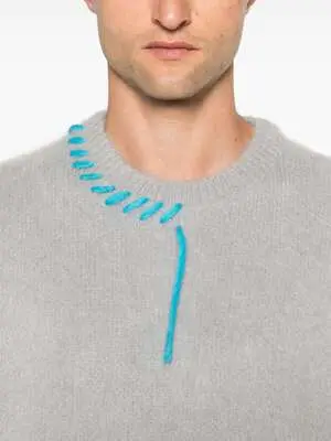 BONSAI Decorative-stitching Jumper - Grey