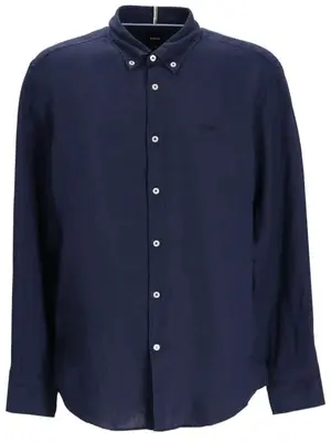 BOSS Logo-embroidered Shirt - Blue