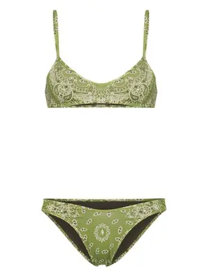 Attico Bandana-print Bikini Set - Green