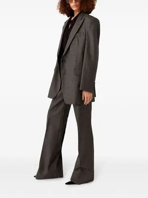 Stella McCartney Single-breasted Houndstooth Wool Blazer - Brown