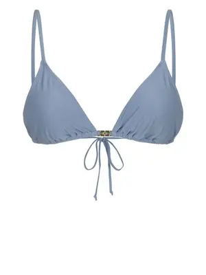 GANNI Logo-plaque Bikini Top - Blue