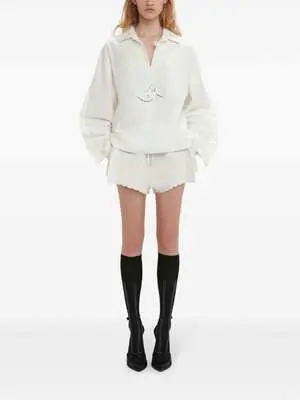 Victoria Beckham Embroidered Drawstring-waist Shorts