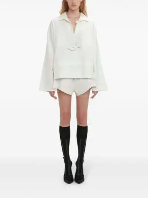 Victoria Beckham Embroidered Drawstring-waist Shorts