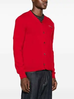Play Comme Des Garcon Double-heart Wool Cardigan