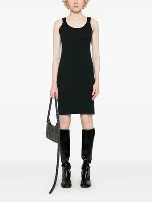 Helmut Lang Fine-ribbed Mini Dress - Black