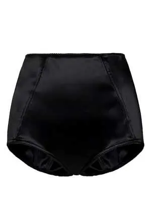 ROOM76 Satin High-waisted Briefs - Black