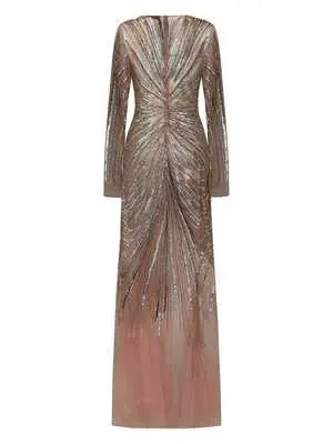 ROOM76 Sequin-embellished Gathered Dress