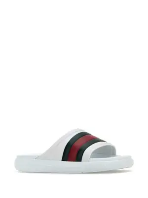 Gucci Web-stripe Slides - White
