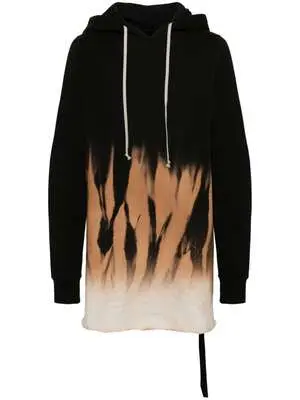 Rick Owens Abstract-print Hoodie - Black