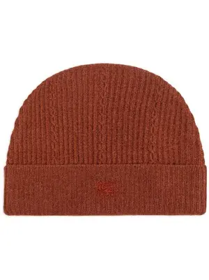 Etro Embroidered-logo Beanie - Orange