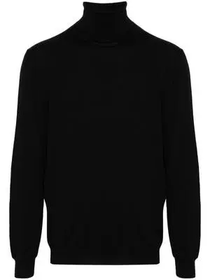 ZANONE Fine-knit Roll Neck Sweater - Black