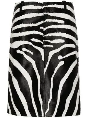 Jacquemus La Jupe Tozzi Zebra Print Skirt - Black