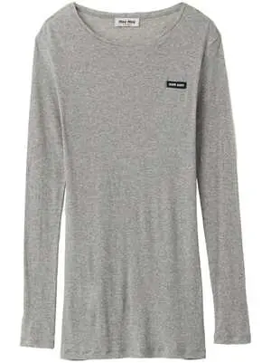 Miu Miu Ribbed Knit Jersey Dress