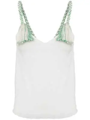 JW Anderson Tassel-strap V-neck Top - White