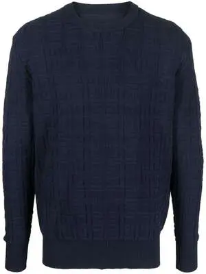 Givenchy 4g Patterned-knit Jumper - Blue