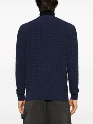 Givenchy 4g Patterned-knit Jumper - Blue