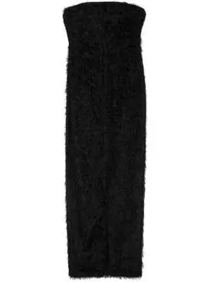 TOTEME Strapless Fil-coupé Dress - Black