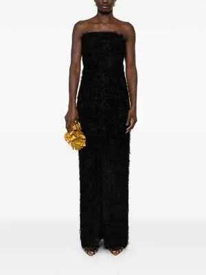TOTEME Strapless Fil-coupé Dress - Black
