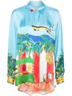 ALEMAIS X Adam Lester All Aboard Silk Shirt