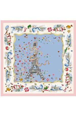 Longchamp Eiffel Tower Silk Square Bandana
