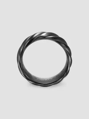 David Yurman Sculpted Cable Band Ring In Titanium, 9mm