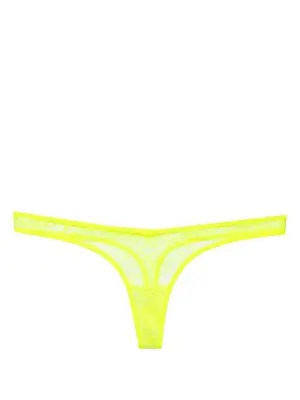 MAISON CLOSE Flashback Néon Floral-lace Thong Yellow
