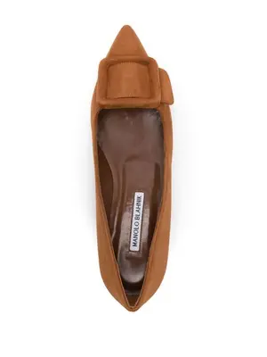 Manolo Blahnik Maysale Flat Pumps - Brown