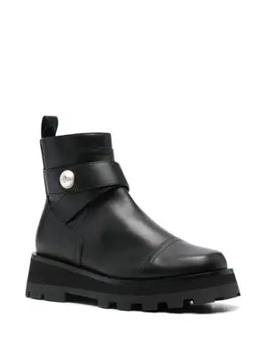 JIMMY CHOO Meena Calf Leather Ankle Boots - Black