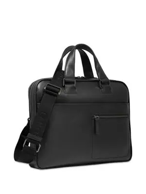 LANCEL Logo-embossed Leather Laptop Bag - Black