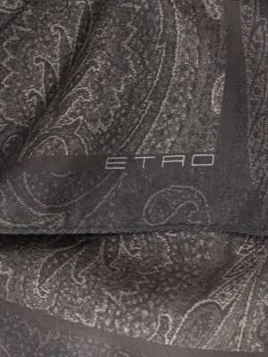 Etro Paisley-logo-print Silk Scarf