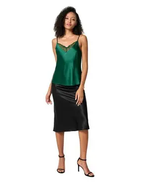 Lilysilk V-neck Lace Silk Camisole - Green Jade