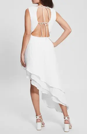 Guess Danny Asymmetric Hem Dress - Pure White