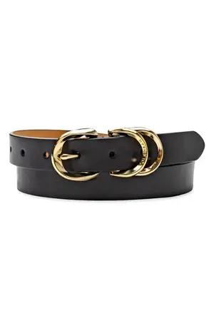 Cole Haan Cole Haan Triple Buckle Leather Belt Black
