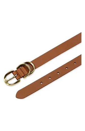 Cole Haan Triple Buckle Leather Belt - Tan