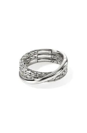 John Hardy Essentials Crossover Ring - Silver