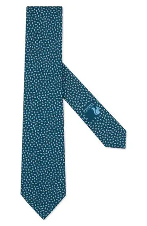 Zegna ZEGNA Acorn Print Silk Tie Green