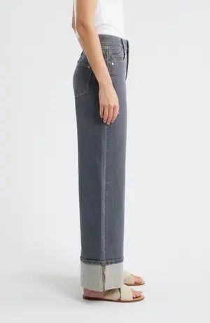 Wit & Wisdom Contour Shape Technology Skyrise Wide Leg Jeans - Grey