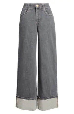 Wit & Wisdom Contour Shape Technology Skyrise Wide Leg Jeans - Grey