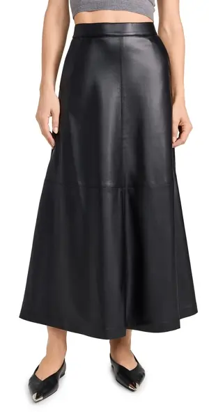 Faux Leather Midi Skirts