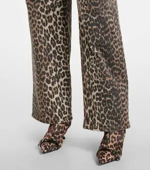 GANNI Izey Leopard-print Straight Jeans