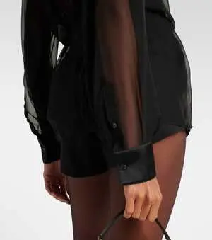 Dolce & Gabbana Bow-detail Silk Chiffon Blouse - Black